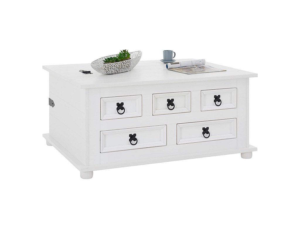 Table basse de salon TEQUILA coffre malle de rangement rectangulaire en ...