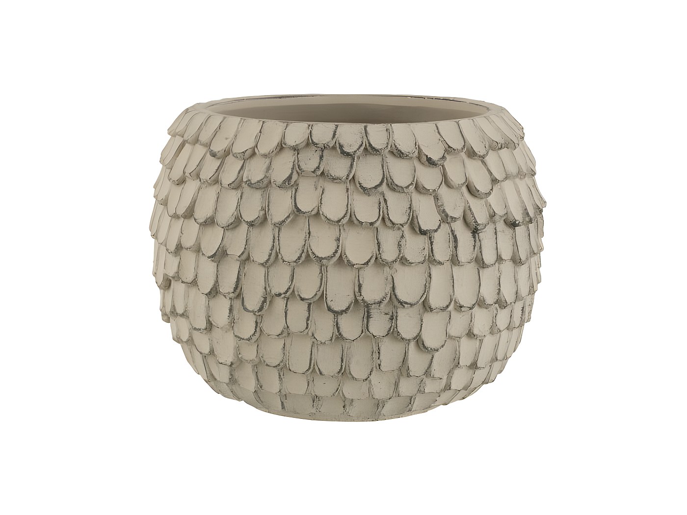 Cache-pot en ciment gris 24x24x18 cm