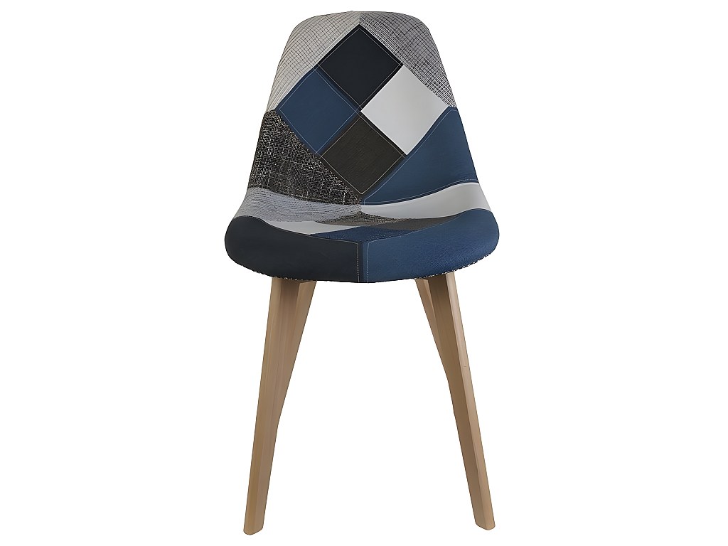 Chaise Patchwork Bleu Gris