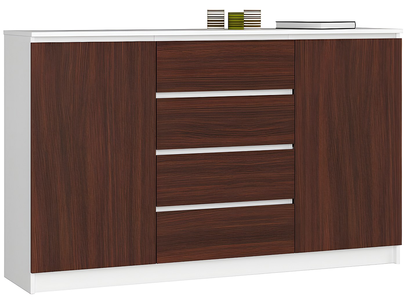 OSCAR - Buffet style moderne salon/bureau - 160x99x40 - 2 portes+4 tiroirs