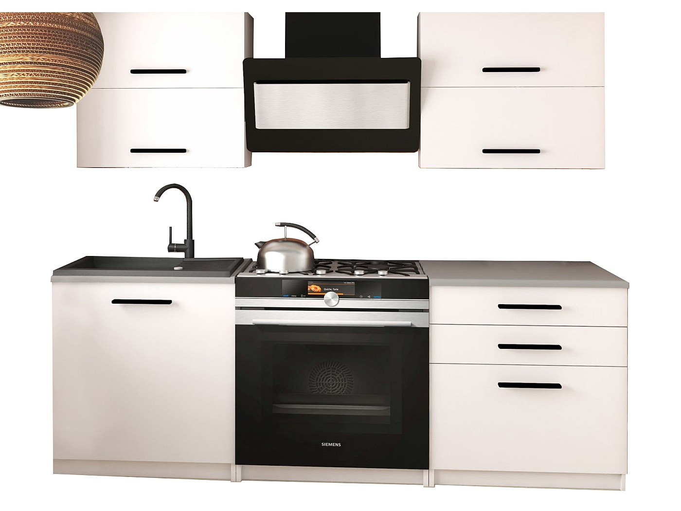 TONITO - Cuisine complète L120 cm - Cuisine droite 4 pcs - Plan de ...