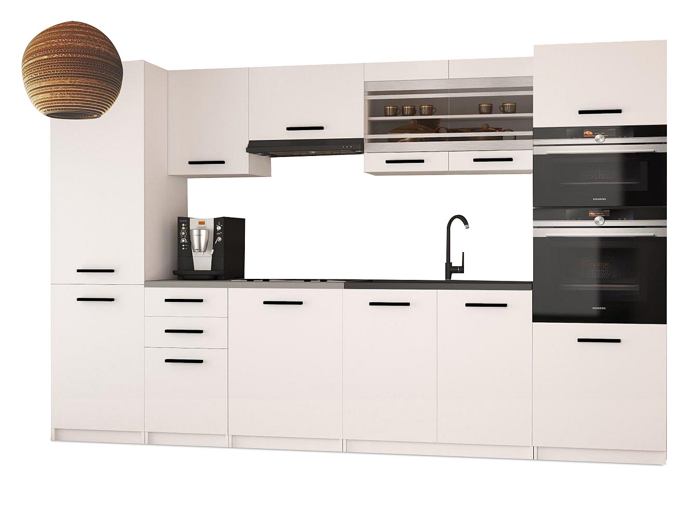 SANNER - Cuisine complète L300 cm - Cuisine droite 8 pcs - Plan de ...