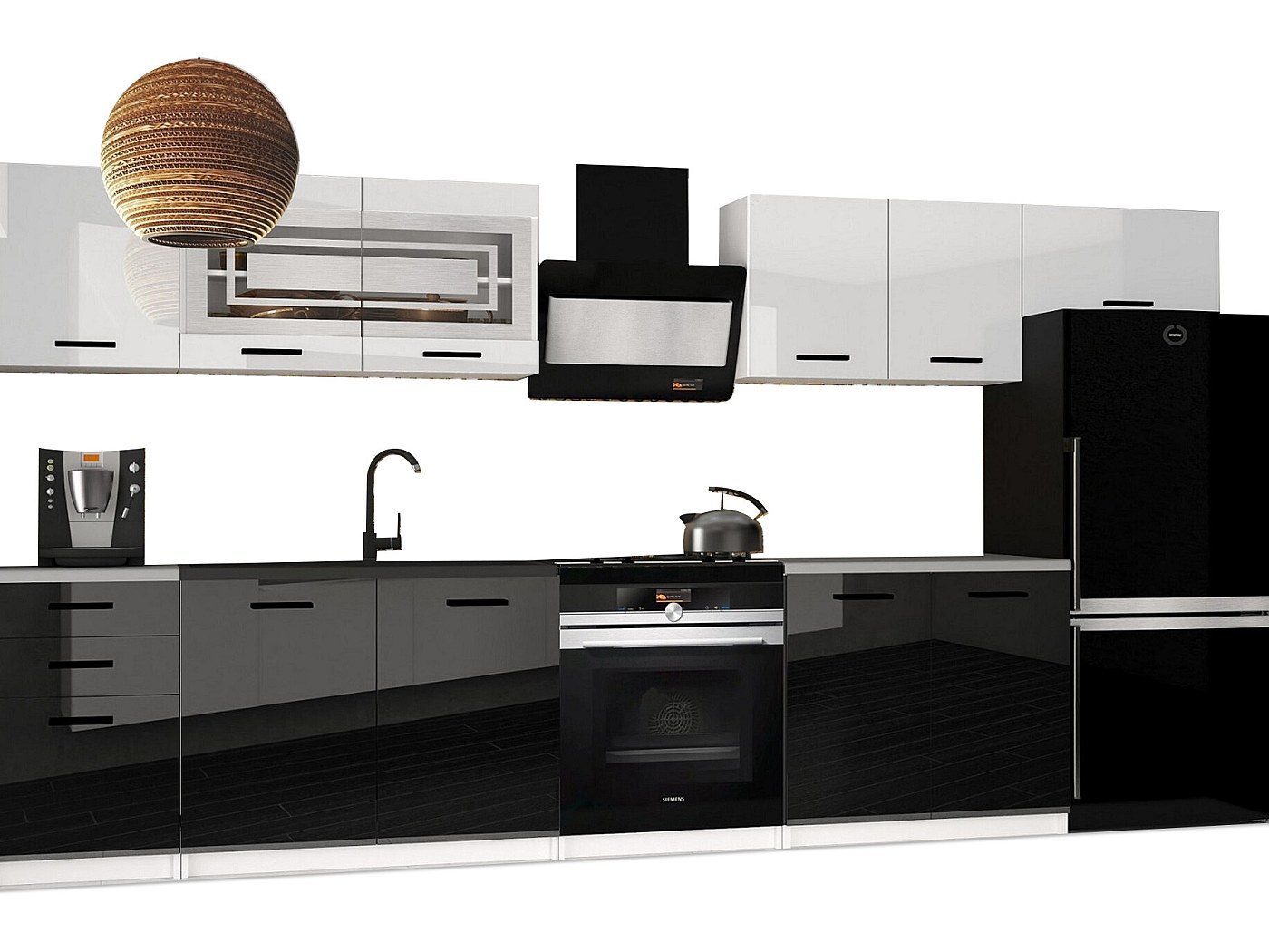 ELLANTO - Cuisine complète L240 cm - Cuisine droite 7 pcs - Plan de ...