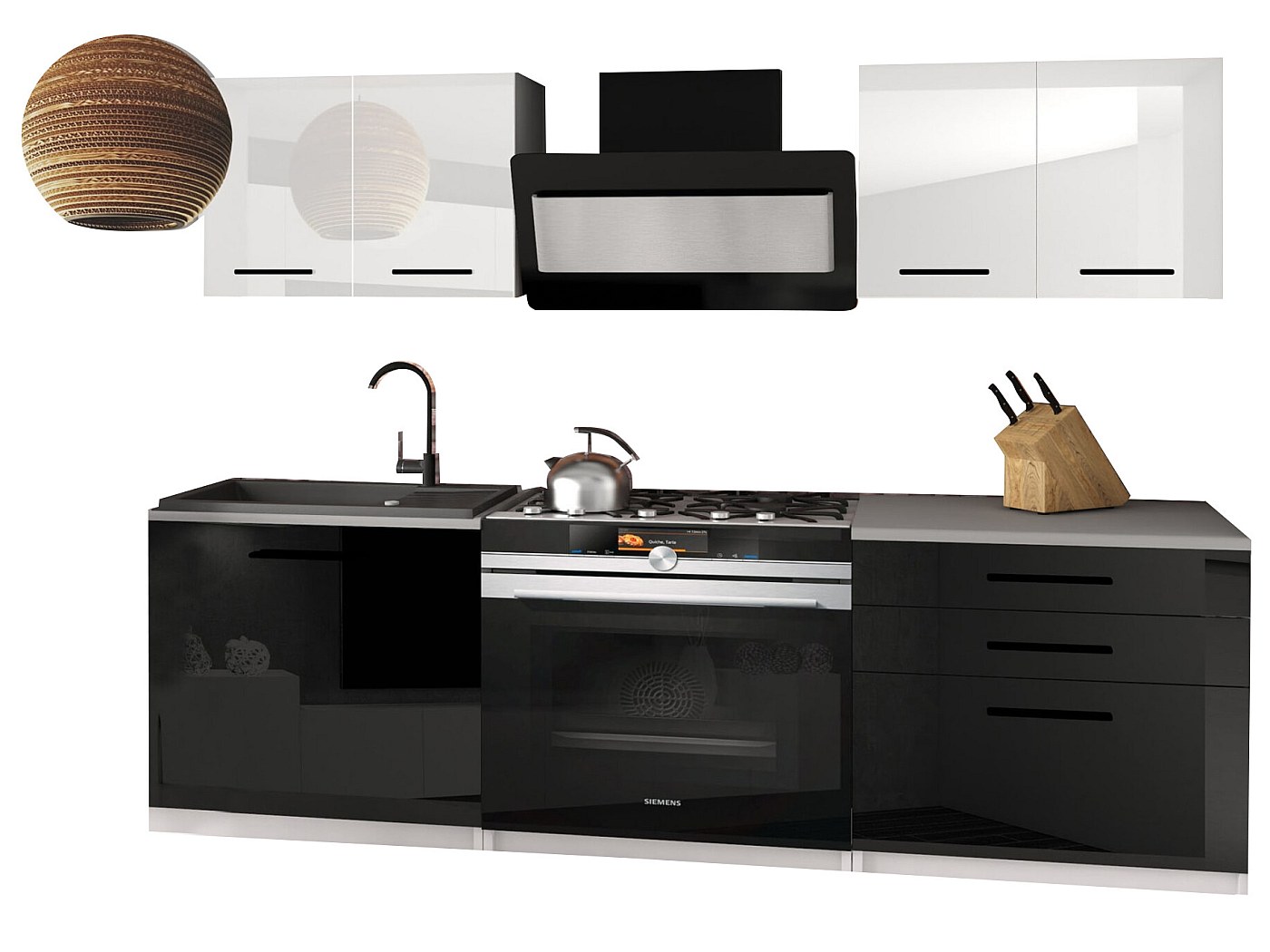 TIERSO - Cuisine complète L120 cm - Cuisine droite 4 pcs - Plan de ...