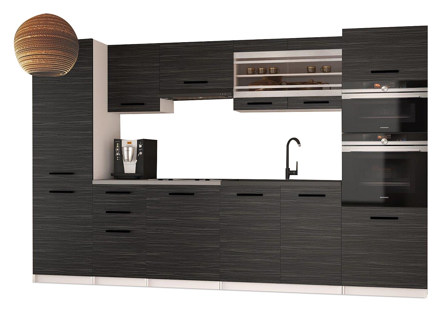 SYNTER - Cuisine complète L300 cm - Cuisine droite 8 pcs - Plan de ...