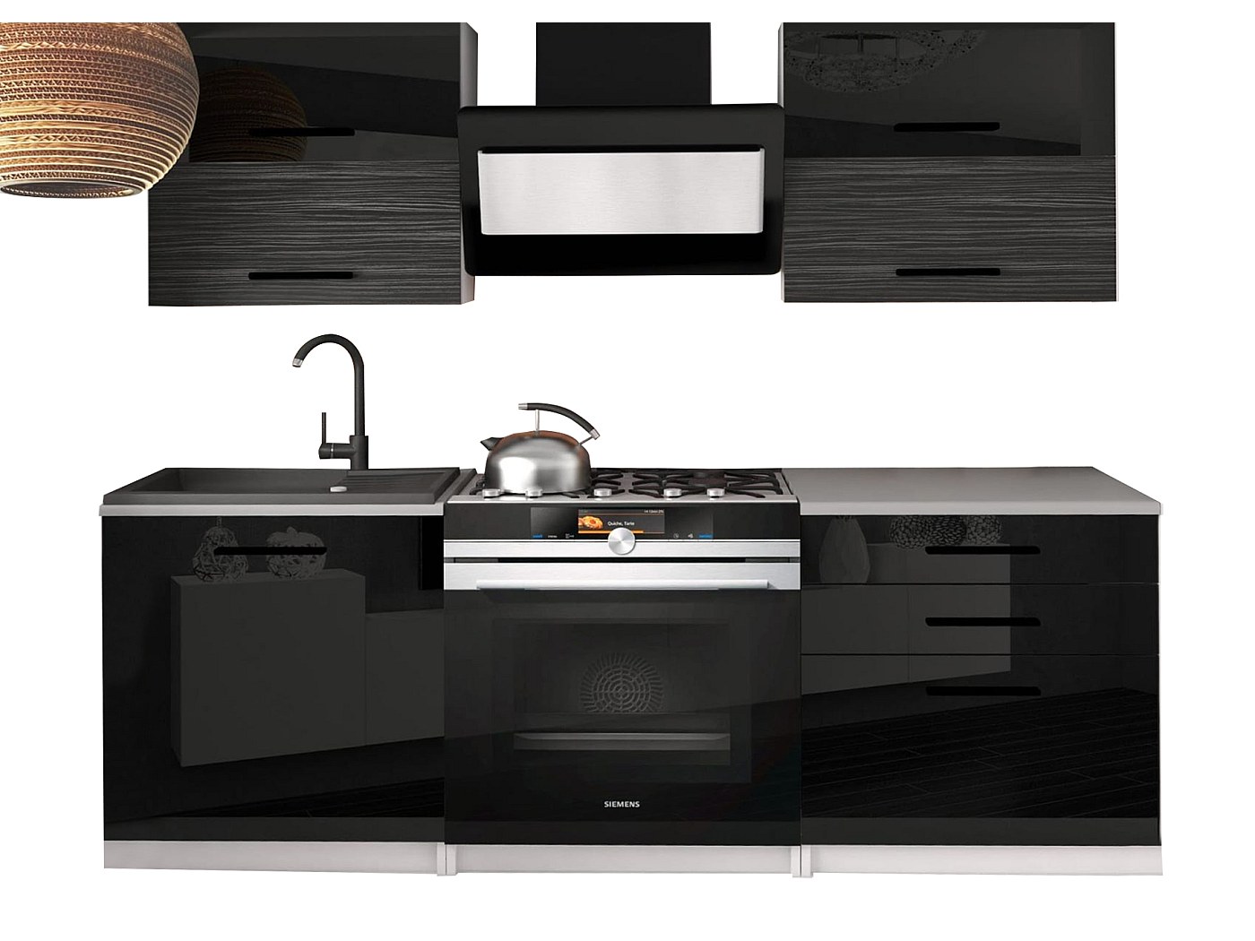 KATALINA - Cuisine complète L120 cm - Cuisine droite 4 pcs - Plan de ...