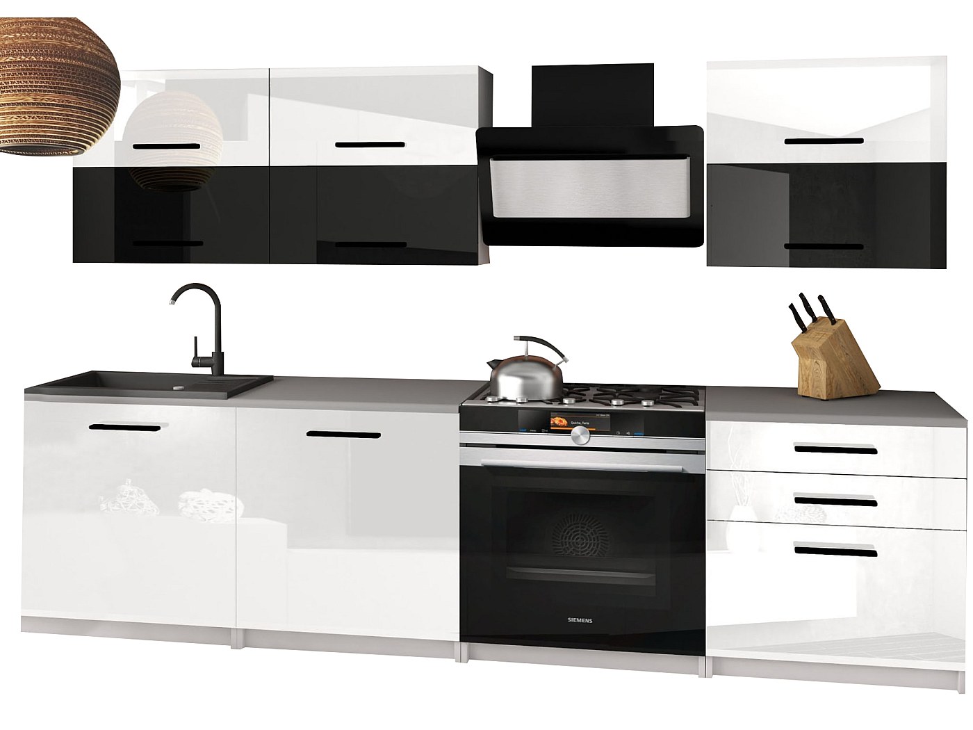 PRIMERTO - Cuisine complète L180 cm - Cuisine droite 6 pcs - Plan de ...