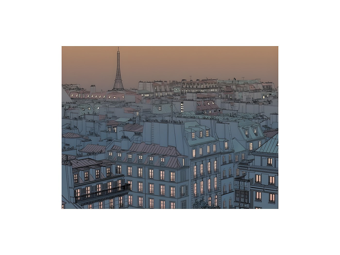 Papier peint - Bonsoir Paris ! 300x231 cm