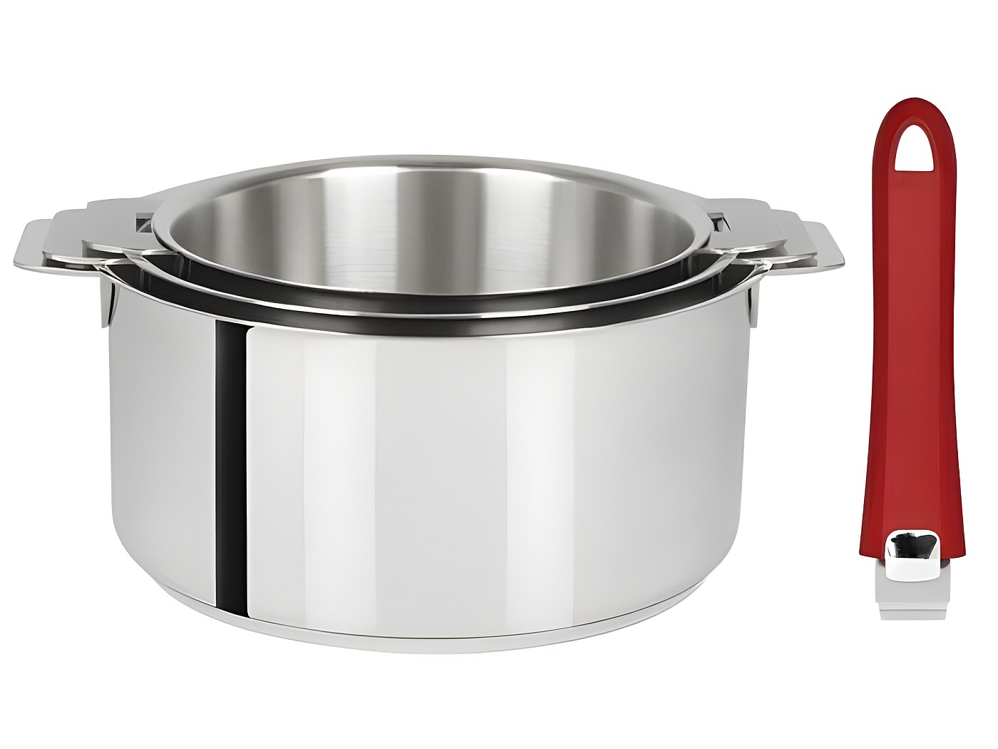 Série 3 casseroles et une poignée amovible