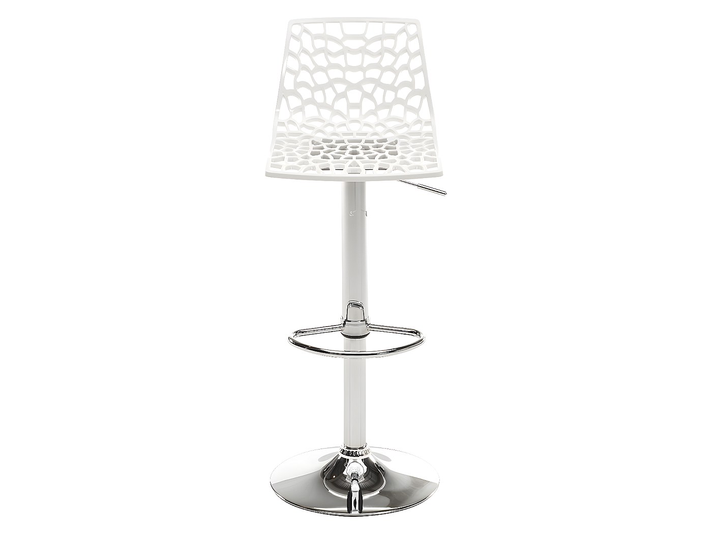 Tabouret de bar en PVC blanc CLARK - hauteur ajustable