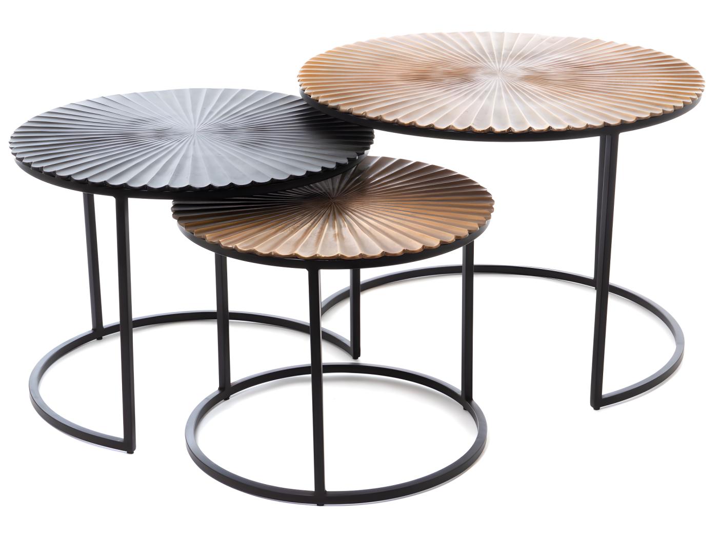Set De 3 Tables Basses Fleur
