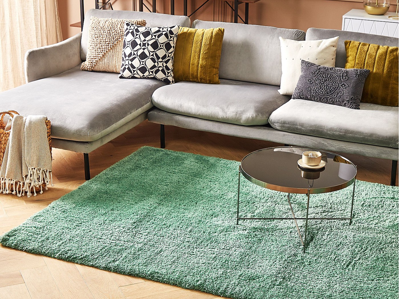 Tappeto shaggy verde 140 x 200 cm EVREN