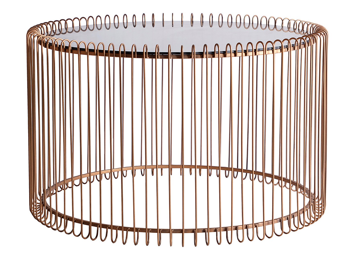 Table d'appoint en fer et verre en doré 65x65x40