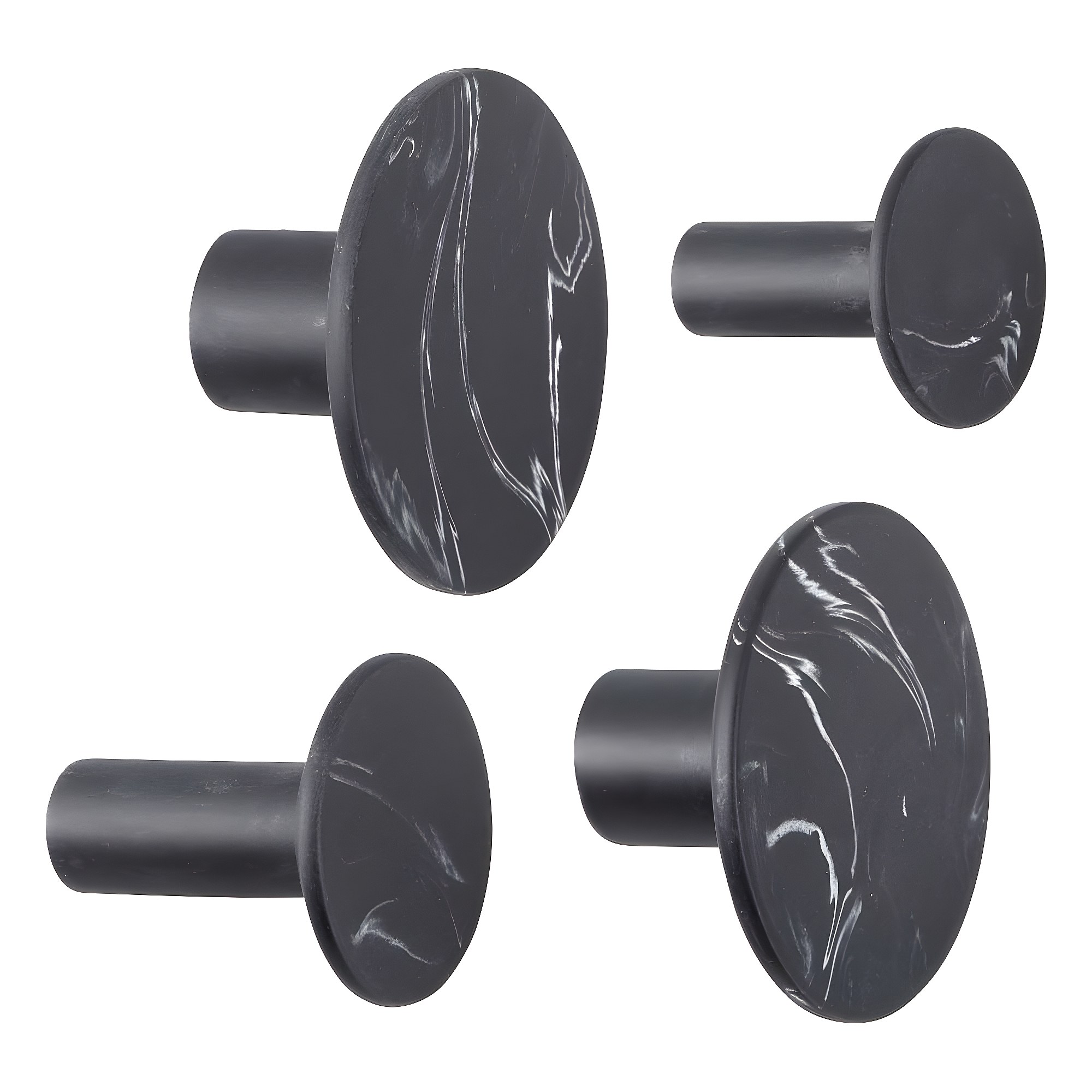 Set de 4 patères en polyrésine imitation marbre Marble