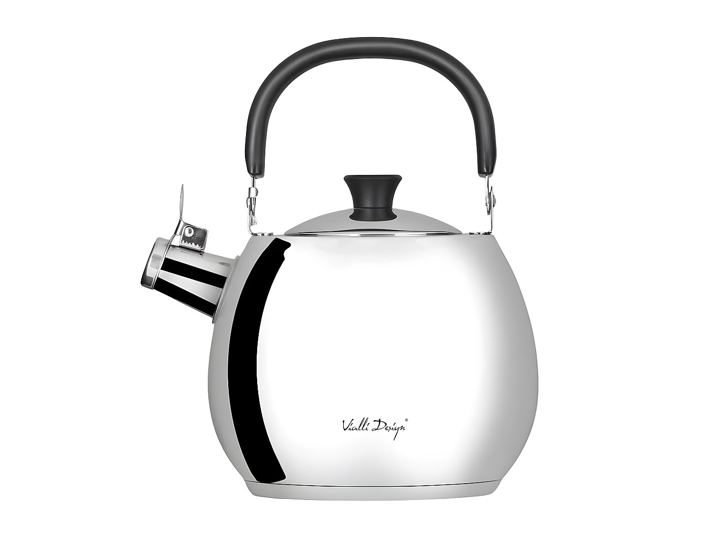 Bouilloire avec sifflet en inox chromé 2.5l