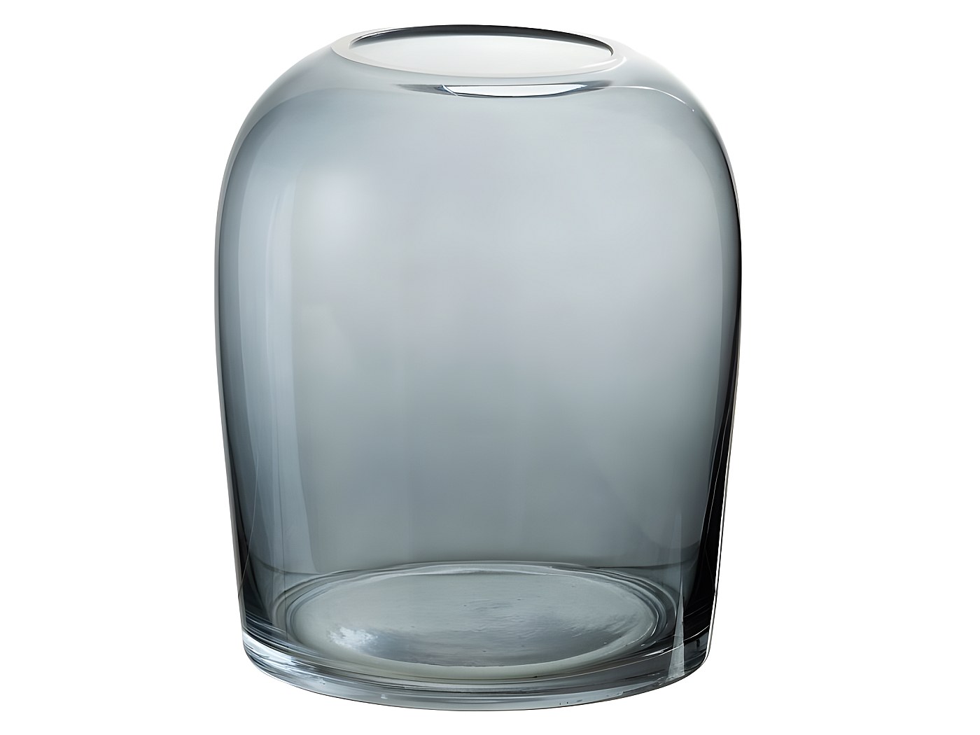 Vase oeuf en verre bleu 16x19cm