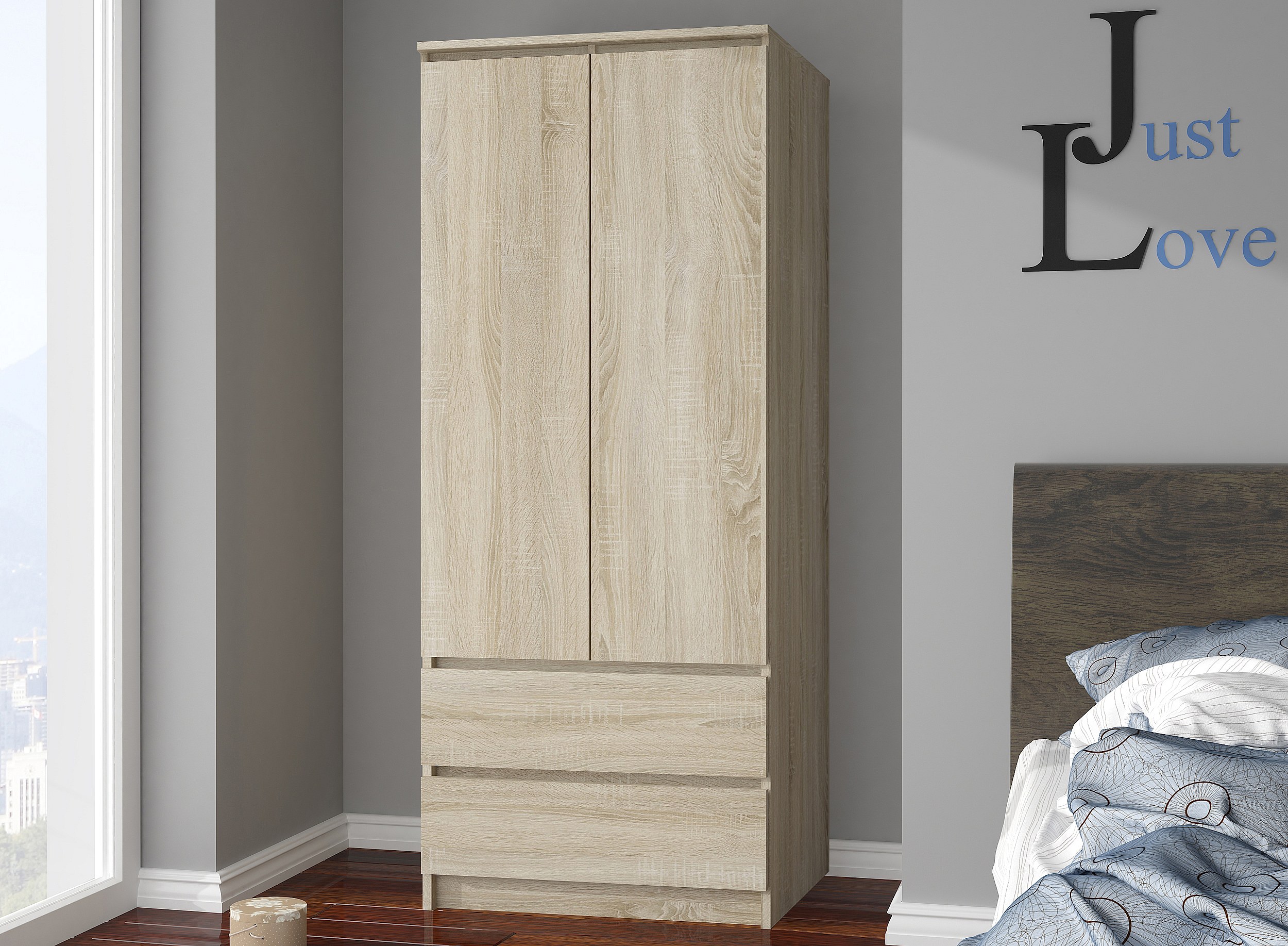 BIANCA | Armoire contemporaine chambre dressing | 180x90x51cm | Meuble ...