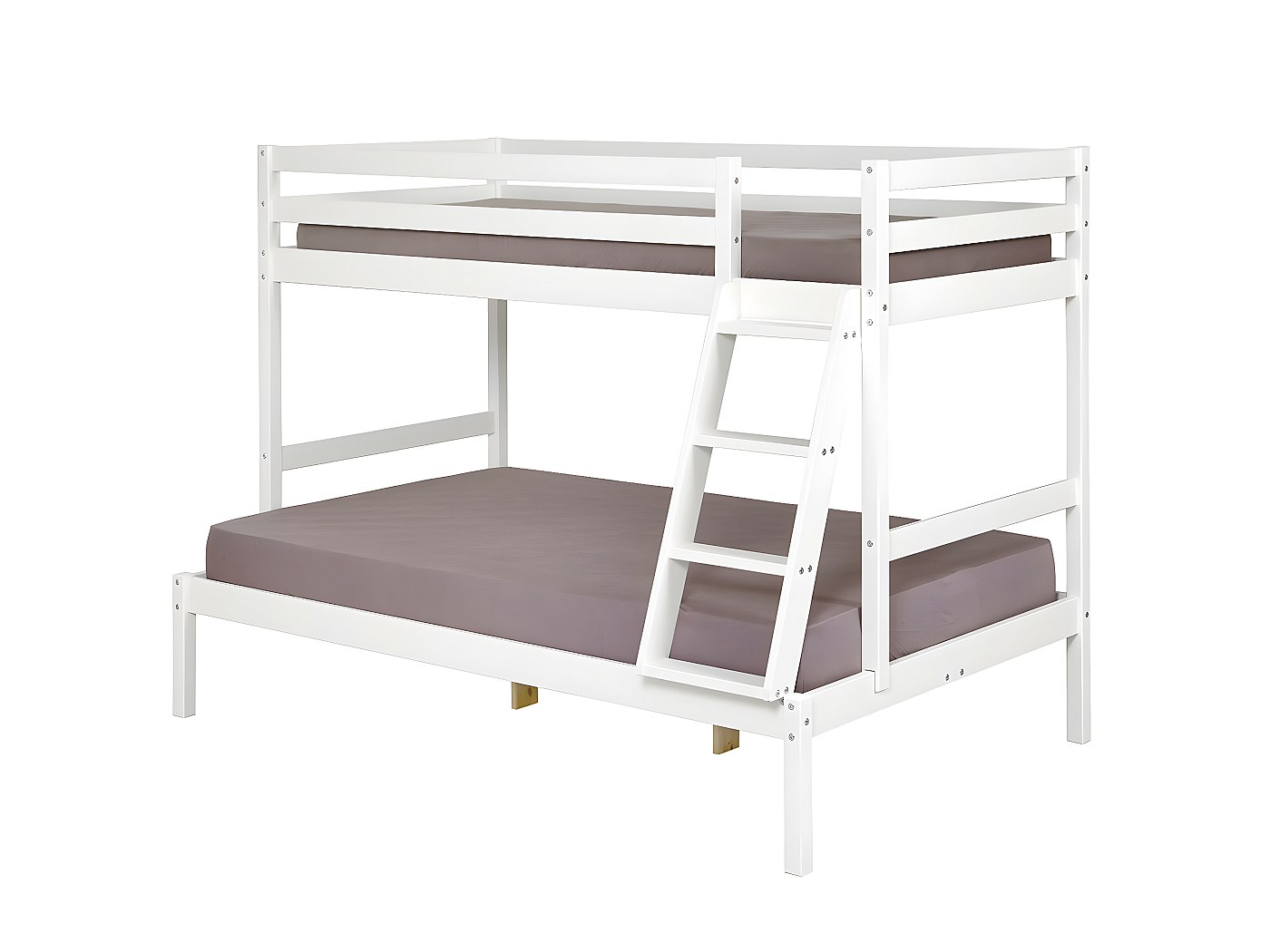 Pack lit superposé avec 2 matelas Julian Blanc 140x190 cm