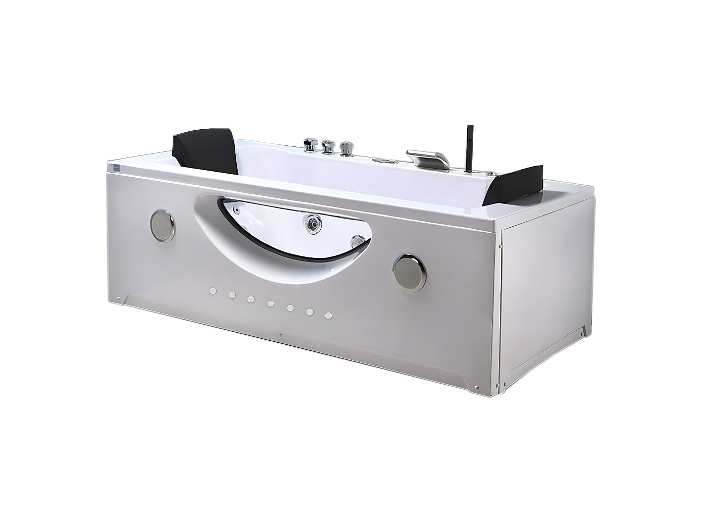 Wit hydromassagebad Chromotherapie 180 x 90 cm 16 jets – Eden