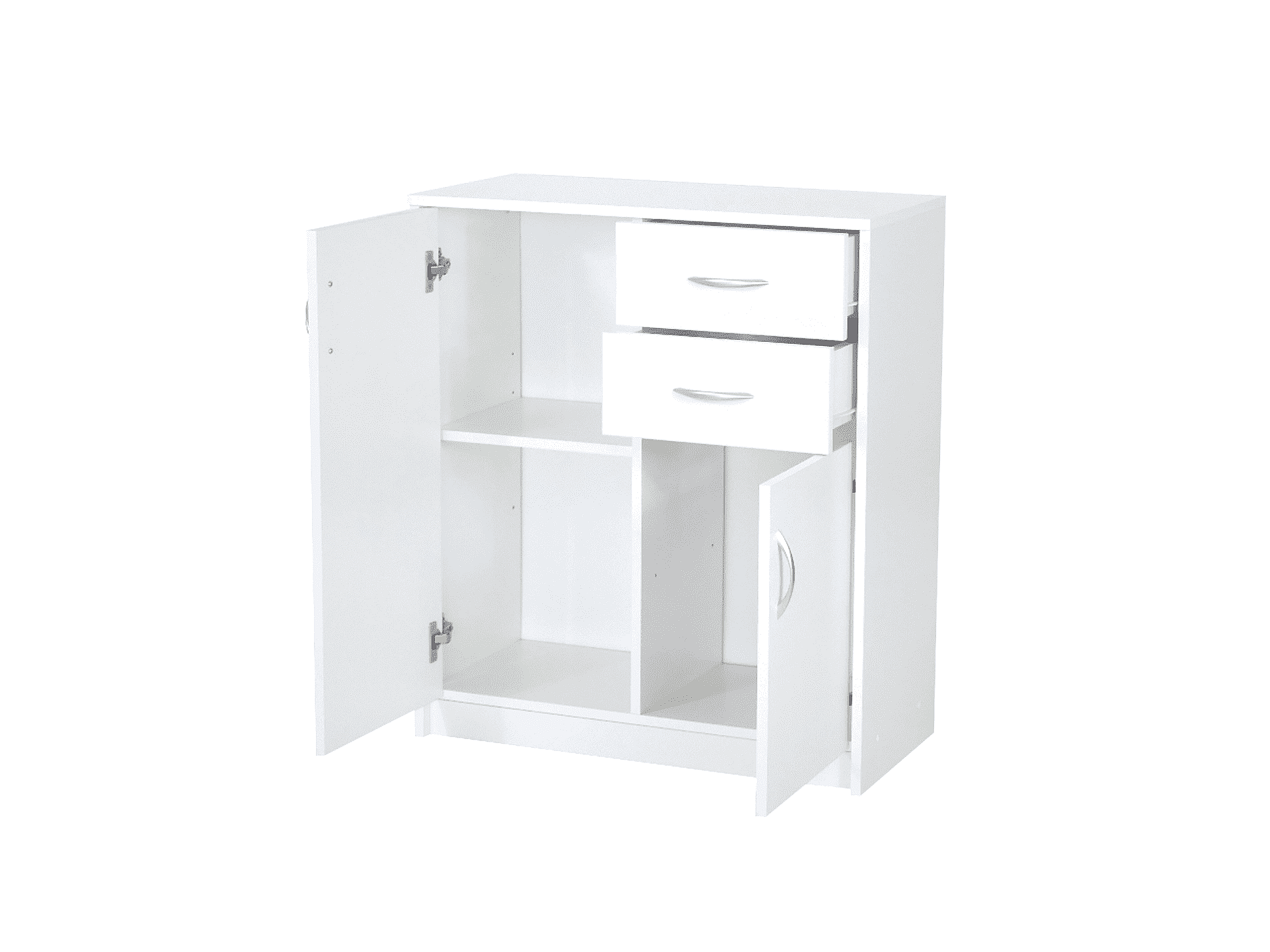 JULIA - Meuble de rangement 2 tiroirs + 2 portes - 74x35x85 cm ...