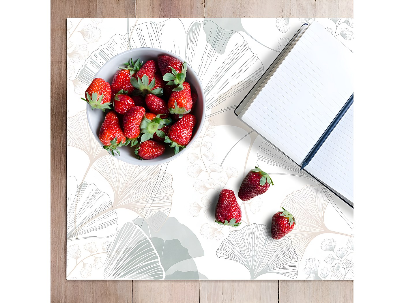 Lot de 4 sets de table L 40xl 30cm - Gingko - Vinyle