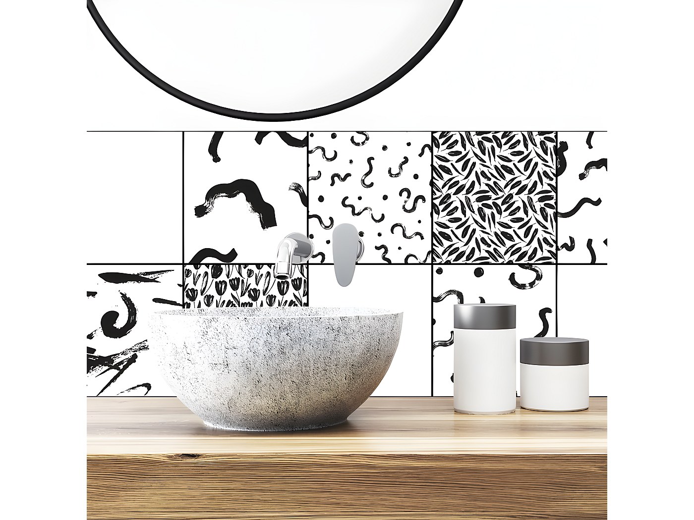 Bandeau PVC lot de 2 : L 70cmxH 30cm - Stencil - PVC