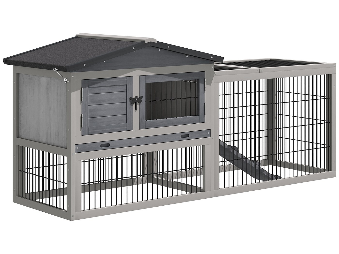 Casa para conejo 150x52.5x68cm gris D51-122GY