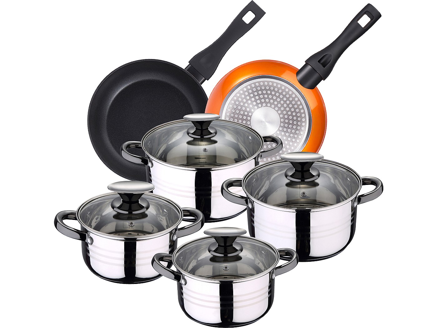 Batterie De Cuisine À Induction 8 Pièces En Acier Inoxydable Avec ...