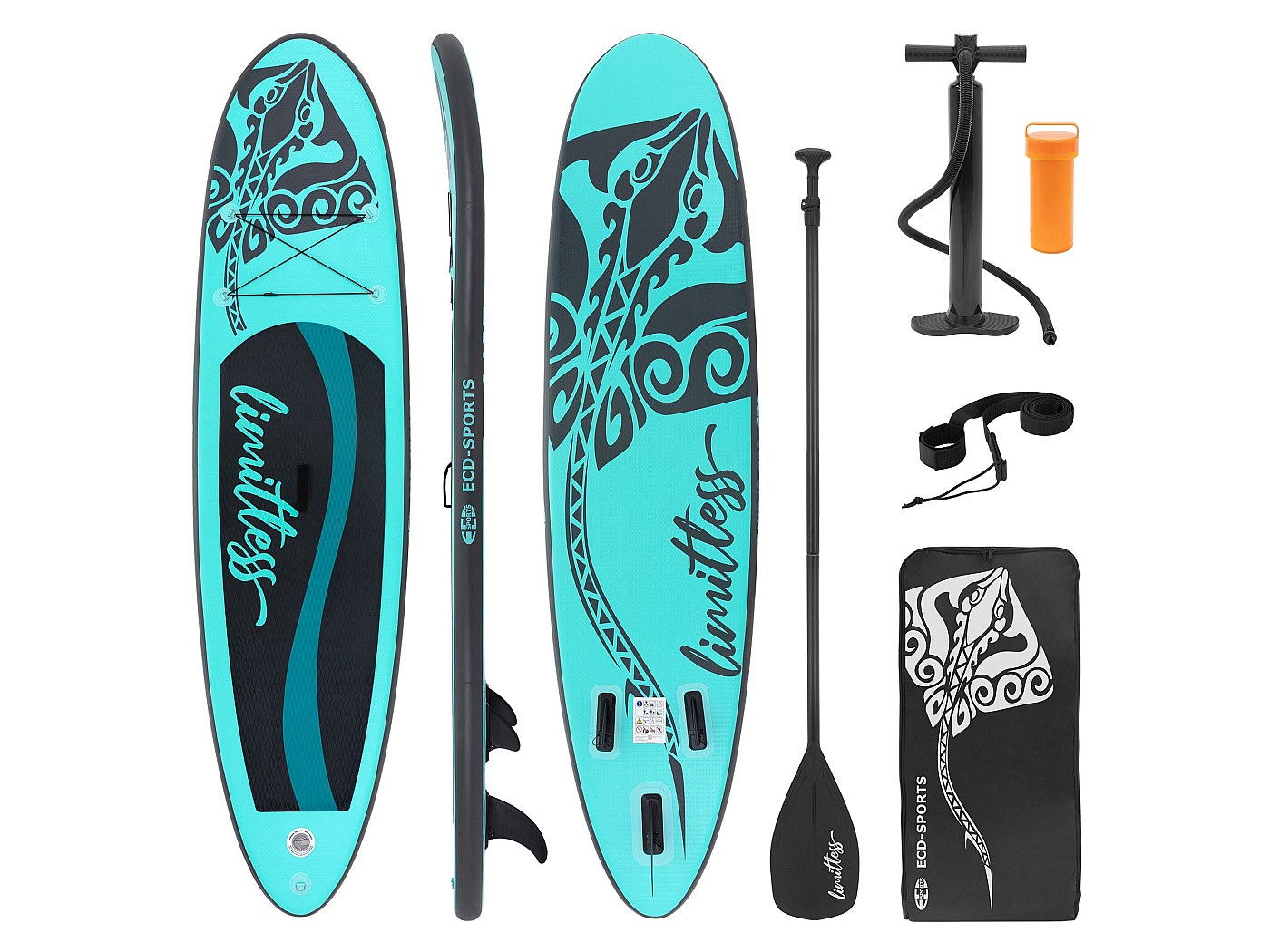 Stand up paddle board gonflable Limitless turquoise pompe á air pagaie ...