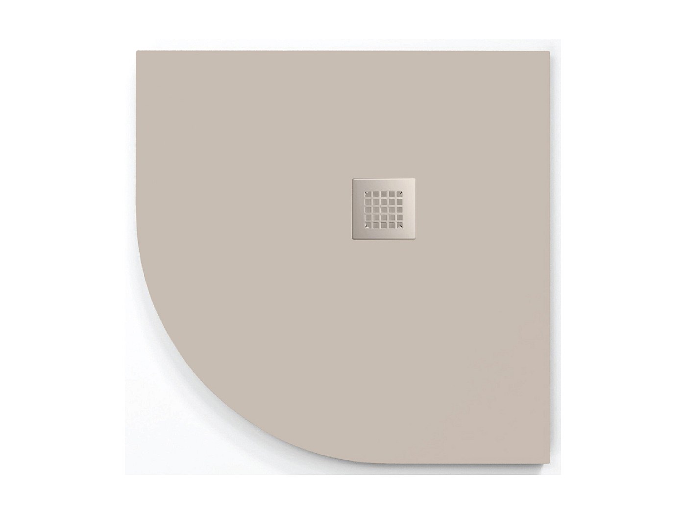 Plato de ducha pizarra PLUS CURVE CREMA 80x80 cm (radio 50) rejilla color