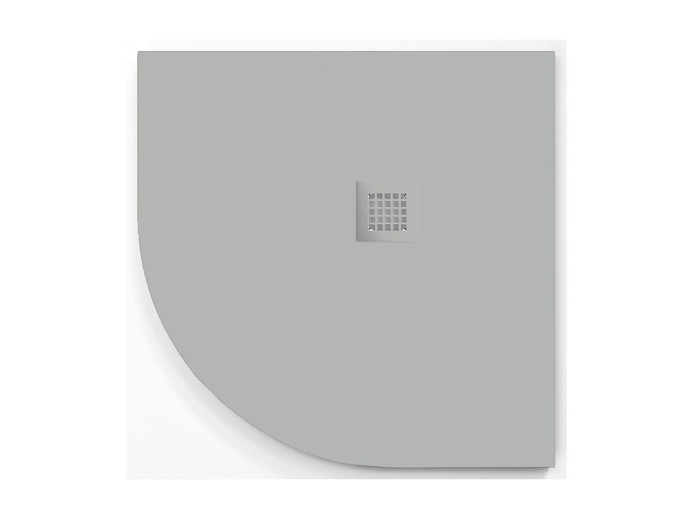 Plato de ducha pizarra PLUS CURVE CENIZA 80x80 cm (radio 55) rejilla color
