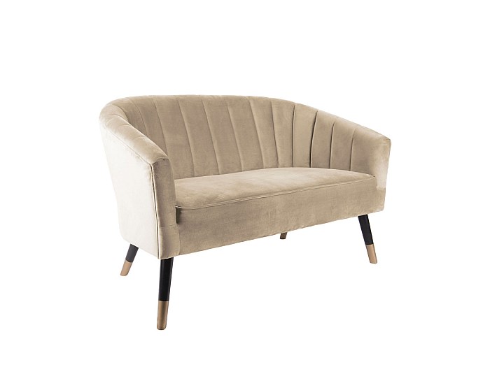 Royal - Canapé 2 places en velours - Couleur - Beige