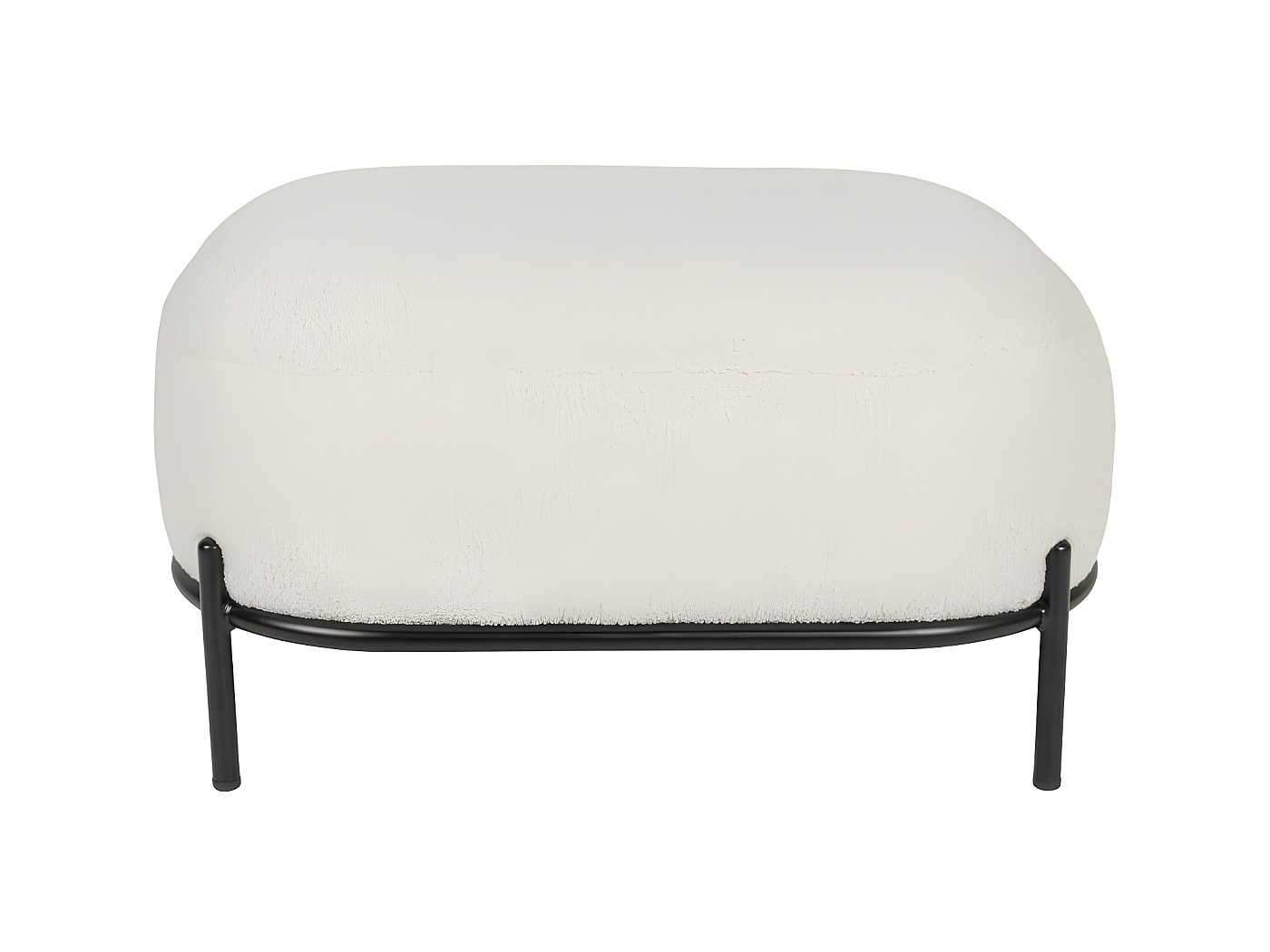Polly - Repose-pieds en tissu bouclette - Couleur - Blanc ivoire