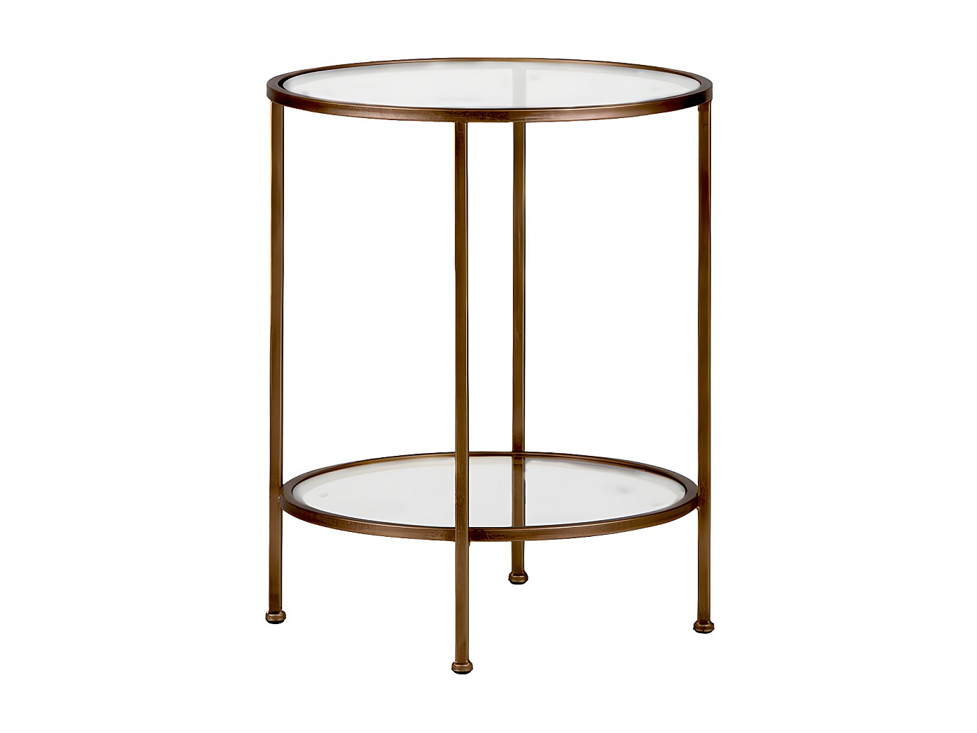 Goddess - Table d'appoint ronde en métal et verre ø46cm - Couleur - Laiton