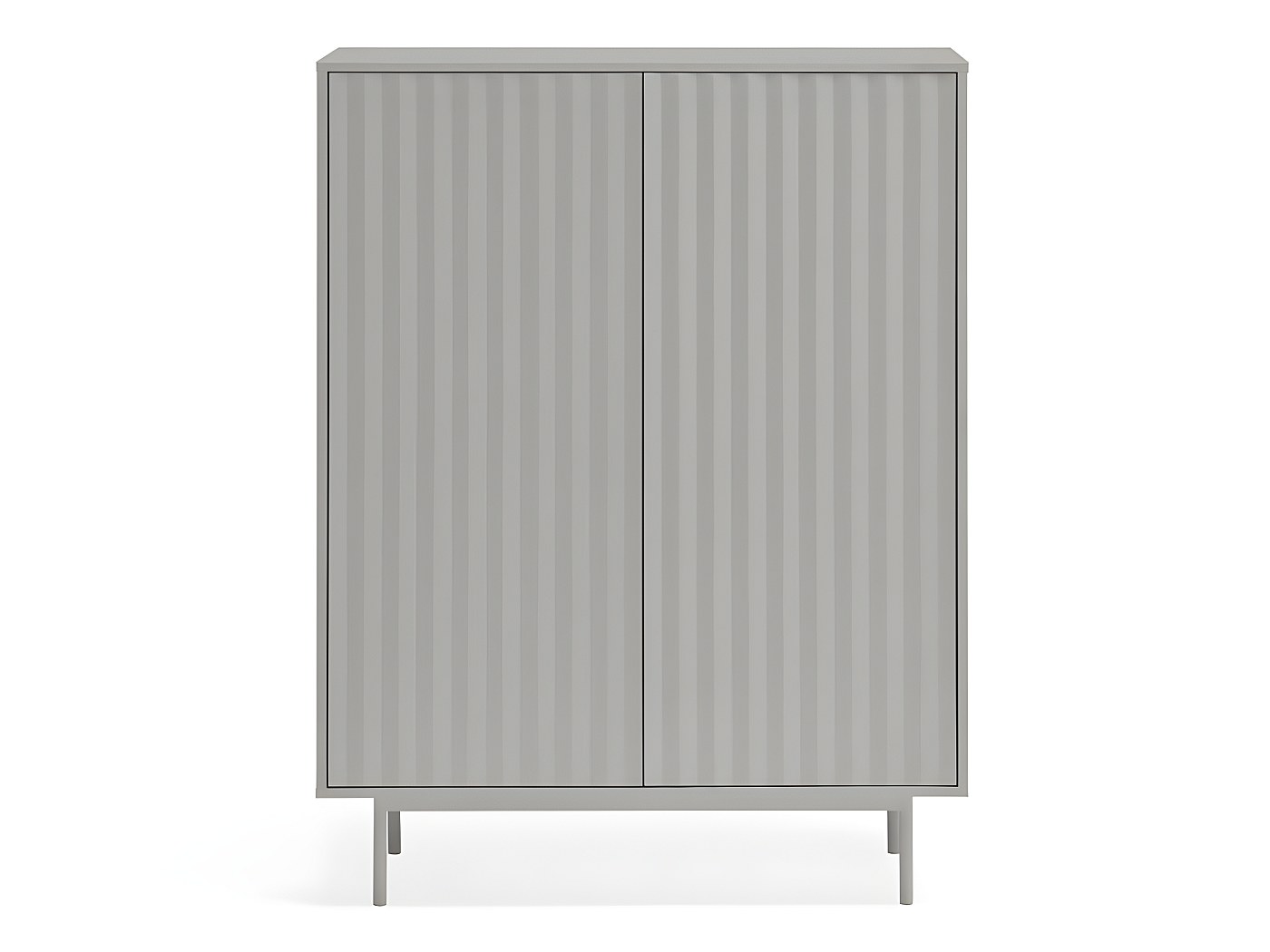 Sierra - Buffet haut en bois 2 portes 2 tiroirs - Couleur - Gris clair