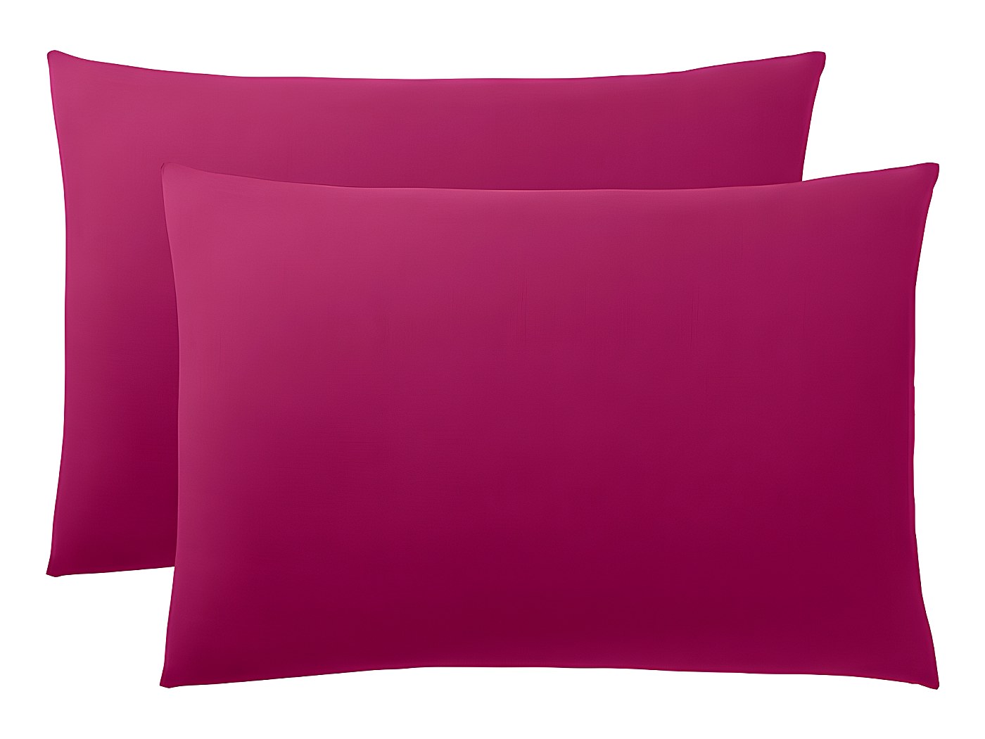 Lot De 2 Taies D'oreiller Fushia 50 X 70 Cm / 100% Coton / 57 Fils/cm²