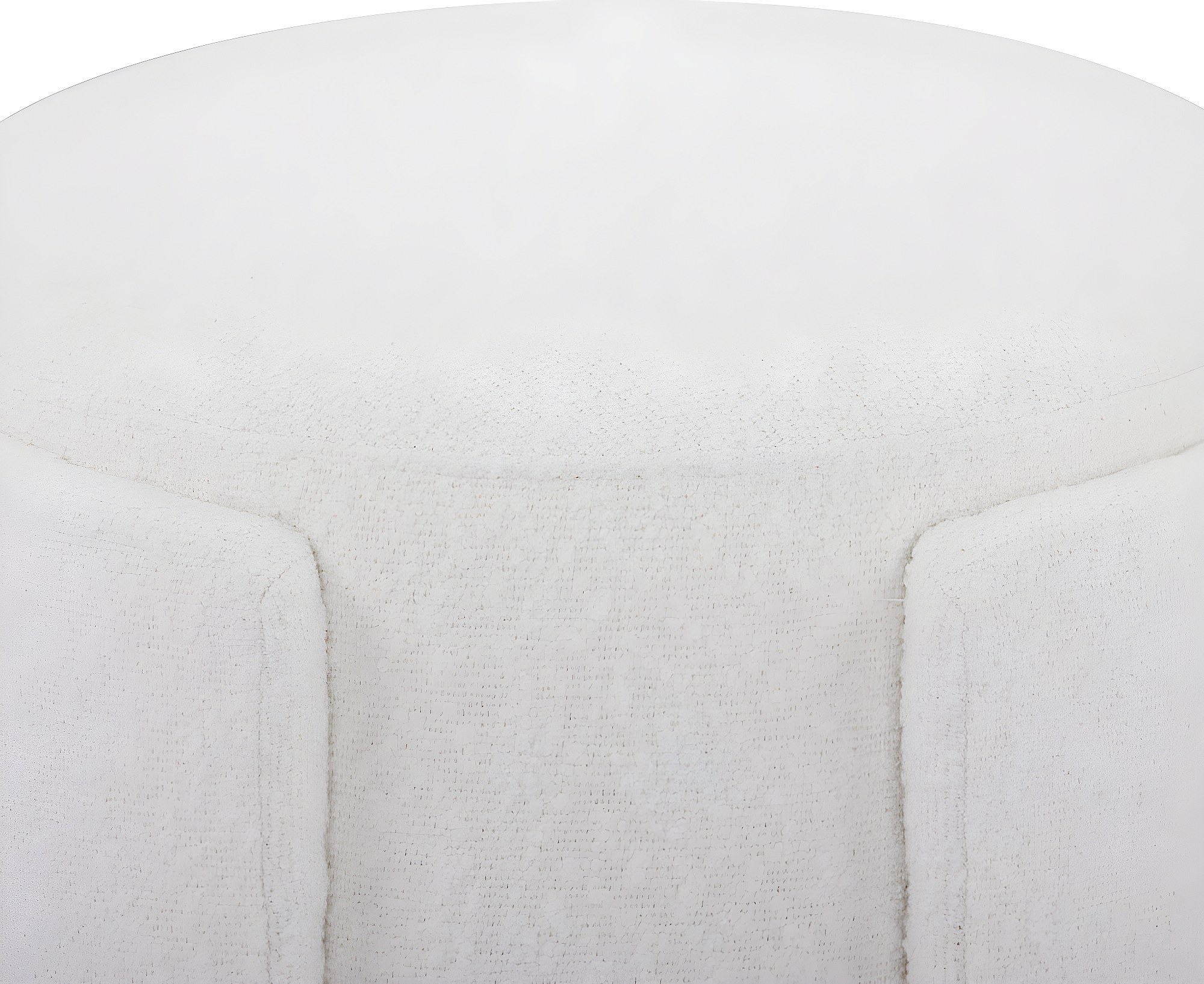 Lilo - Pouf rond en tissu bouclette ø43cm - Couleur - Ecru