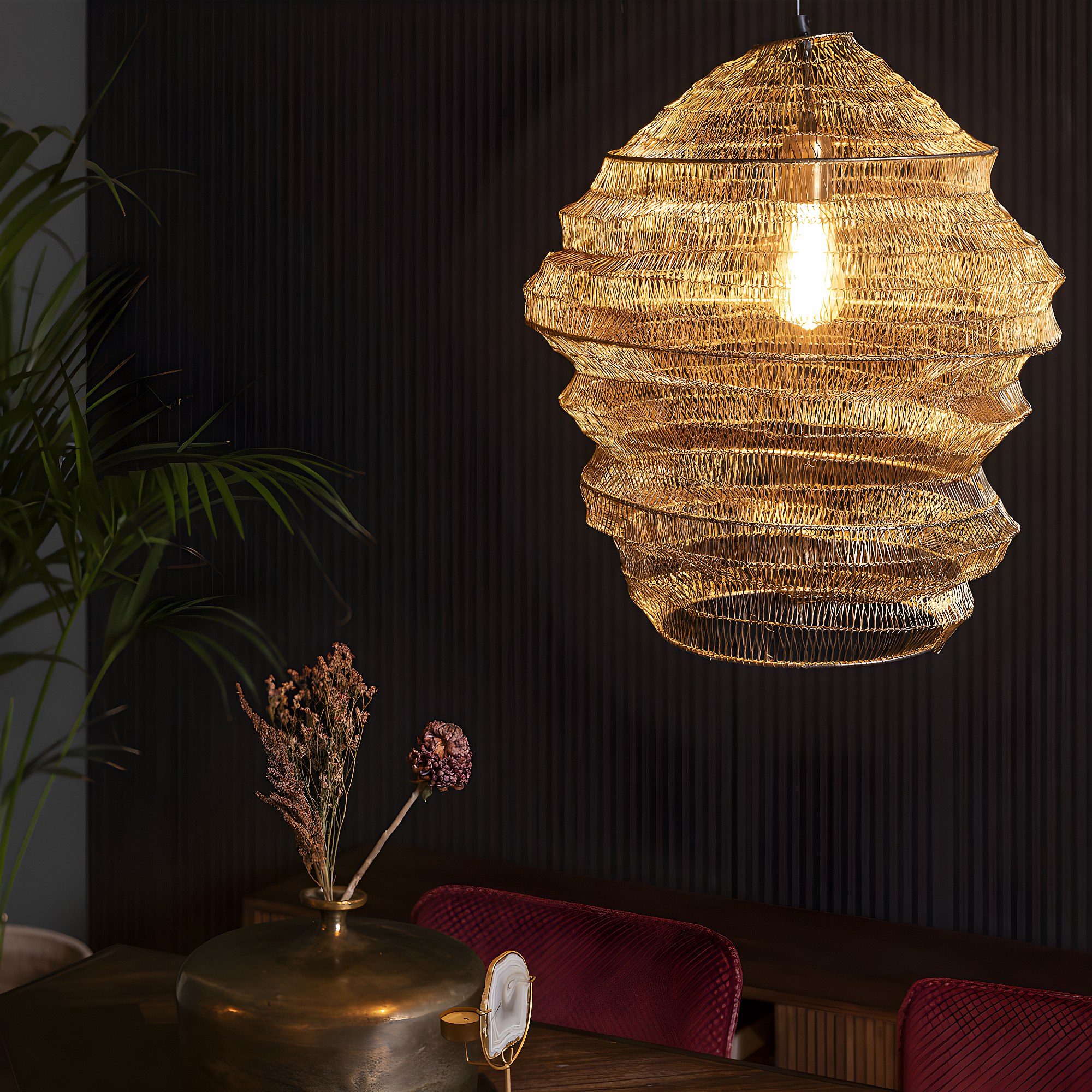 Luca - Suspension en filet métal ø45cm - Couleur - Laiton