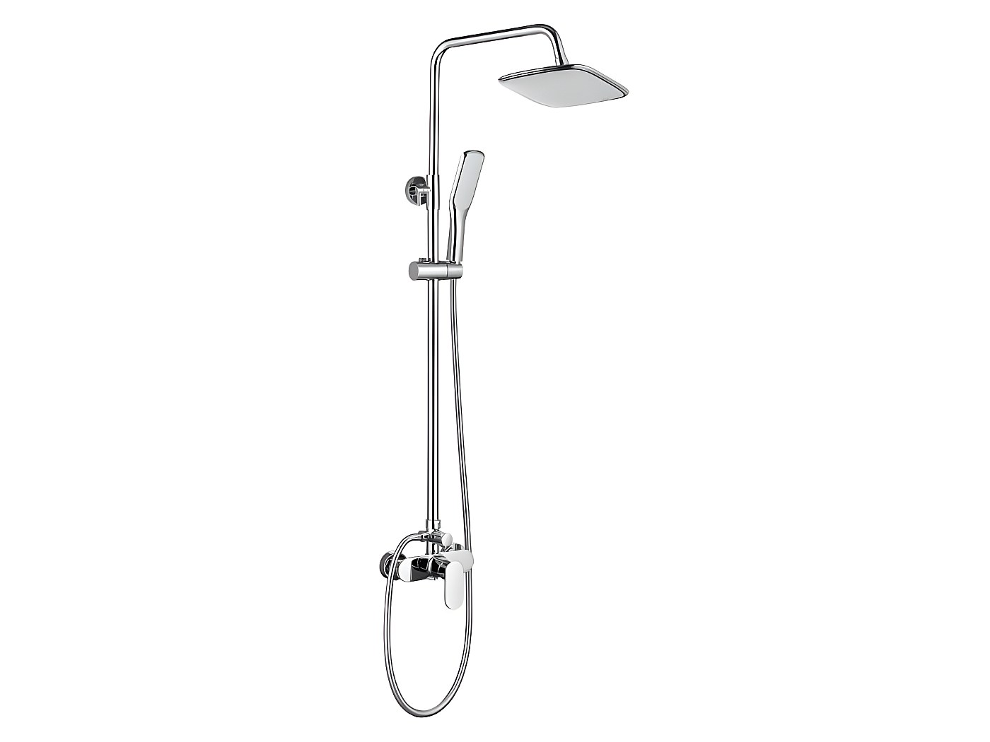 Colonne de douche - Mitigeur mécanique - Pomme haute rectangle 25,5x19 ...