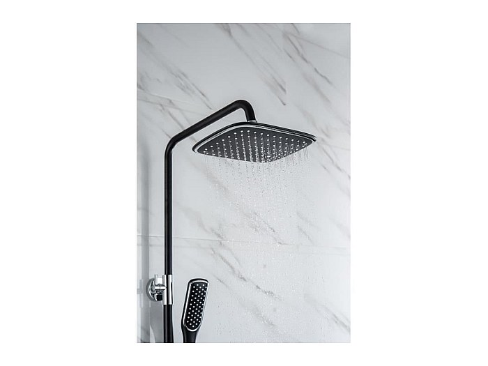 Colonne de douche - Mitigeur mécanique - Pomme haute rectangle 25,5x19 ...