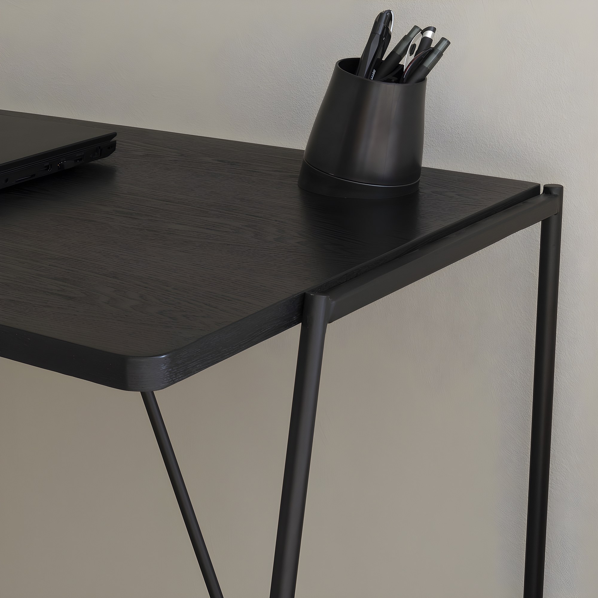 Work - Bureau en bois et métal L100cm - Couleur - Noir