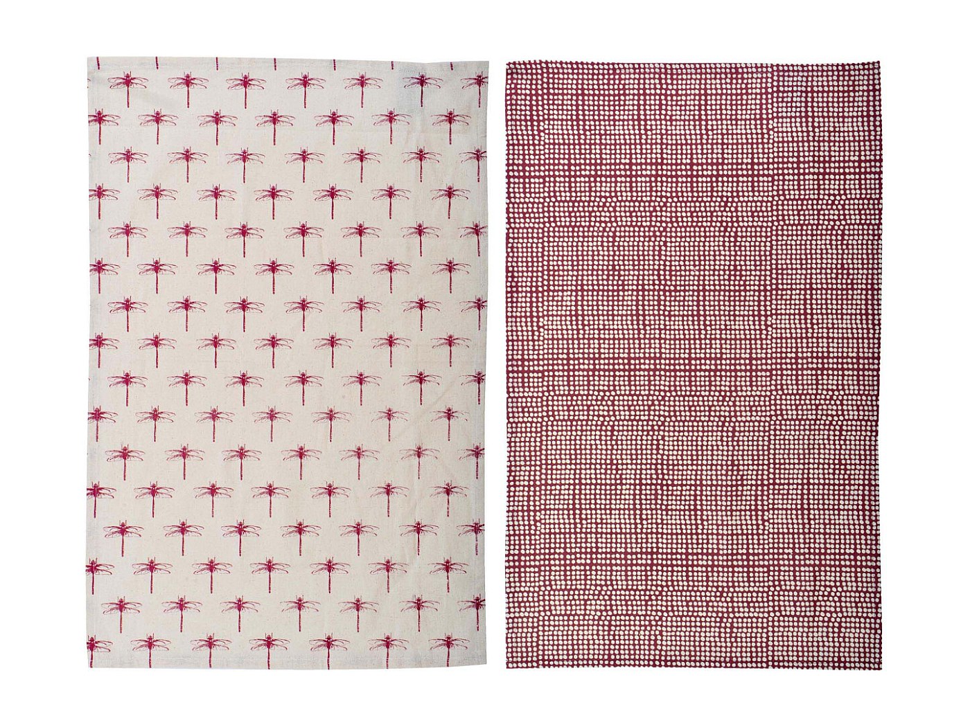 Torchon de cuisine en coton Libellules (Lot de 2)