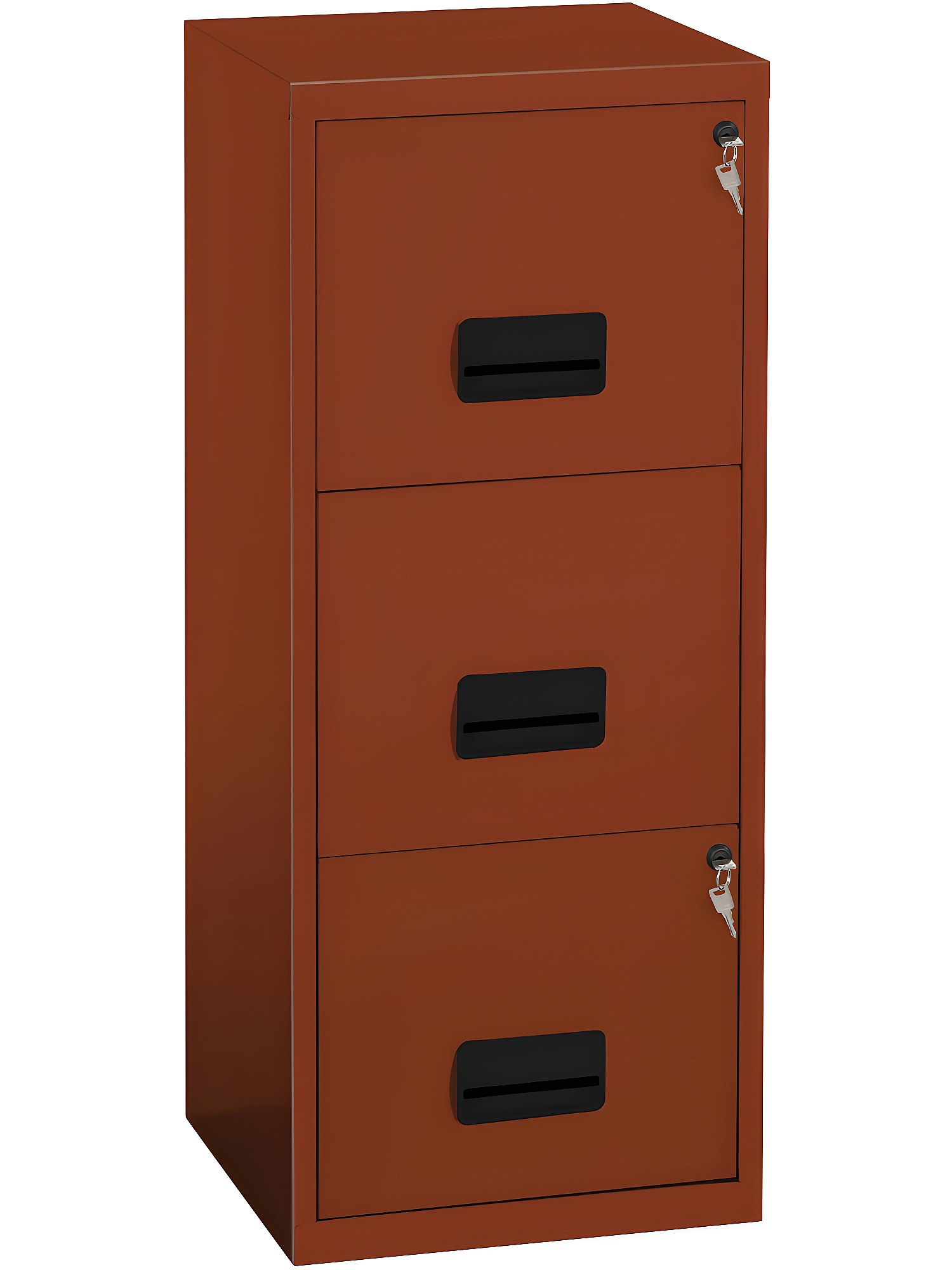 Colonne de rangement en acier 3 grands tiroirs Terracotta