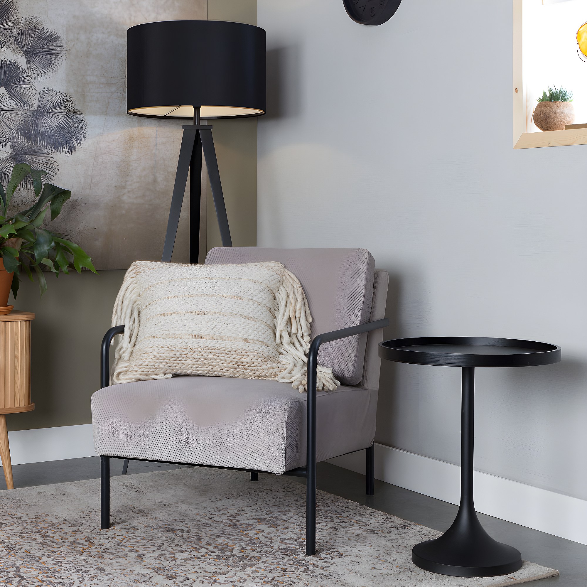 Jason - Table d'appoint ronde - Couleur - Noir