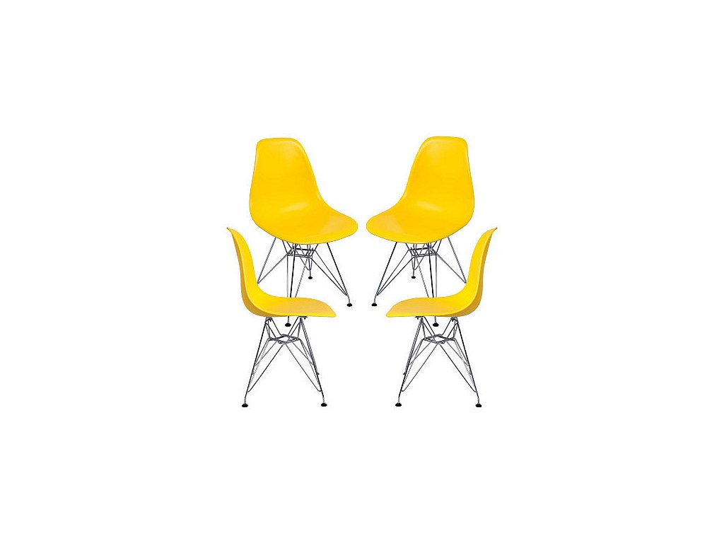 Pack 4 Sillas Tower Metálicas - Amarillo