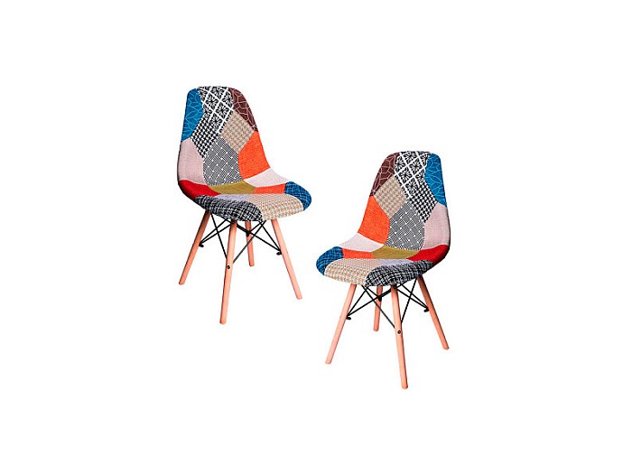 Pack 2 Sillas Tower Patchwork - Patchwork Clear