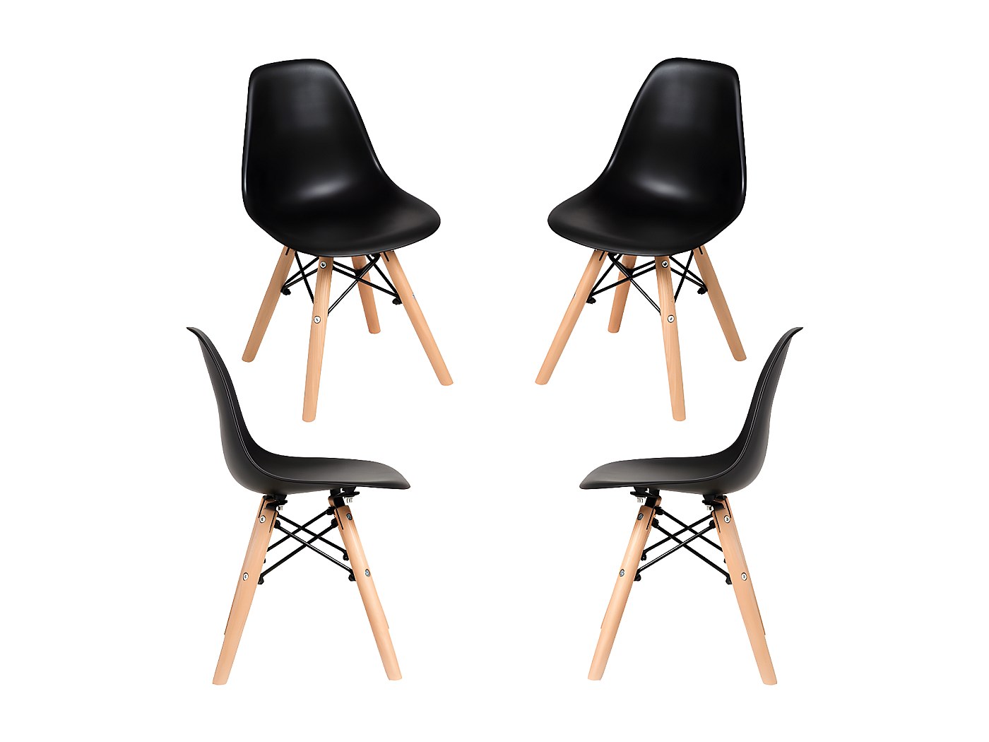 Pack 4 Sillas Tower Kid (Infantil) - Negro