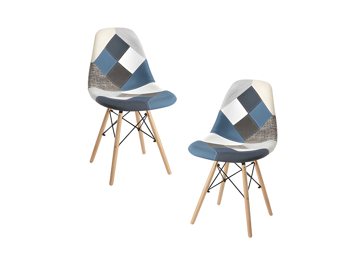 Pack 2 Sillas Tower Patchwork - Patchwork Blue