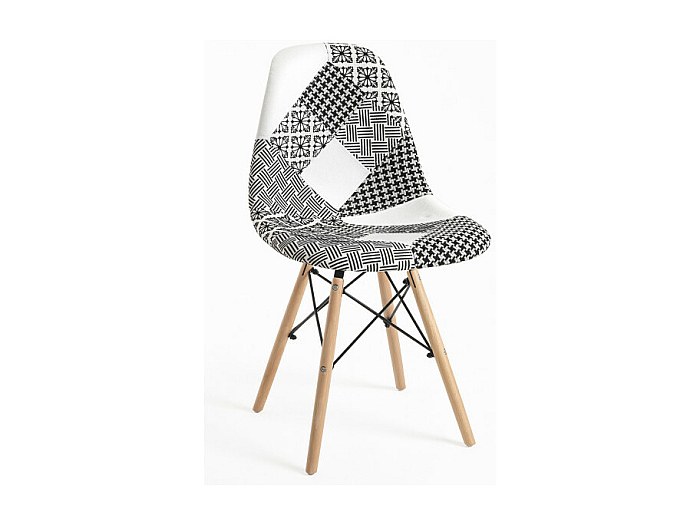 Silla Tower Patchwork - Patchwork blanco y negro