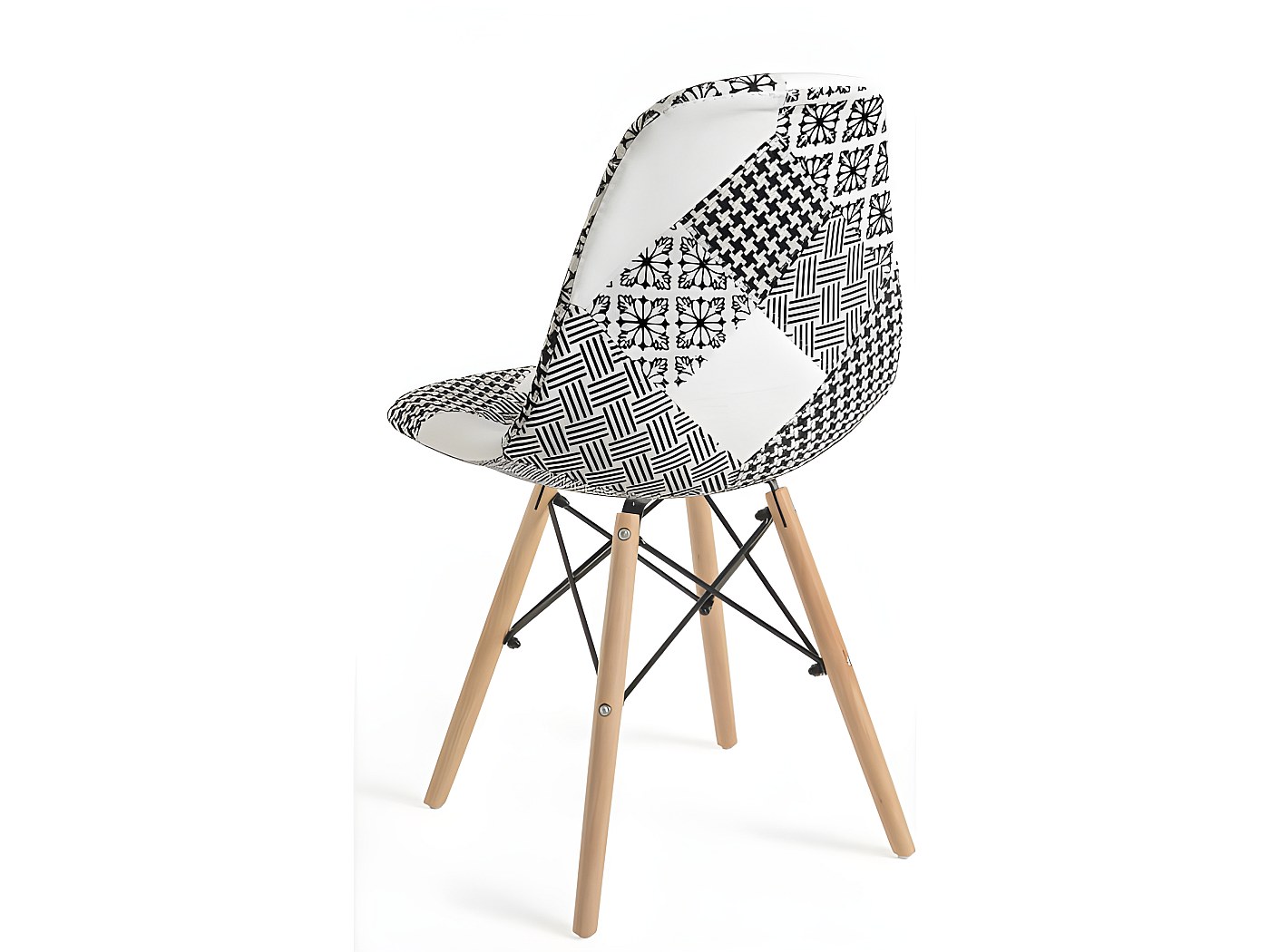 Pack 4 Sillas Tower Patchwork - Patchwork blanco y negro